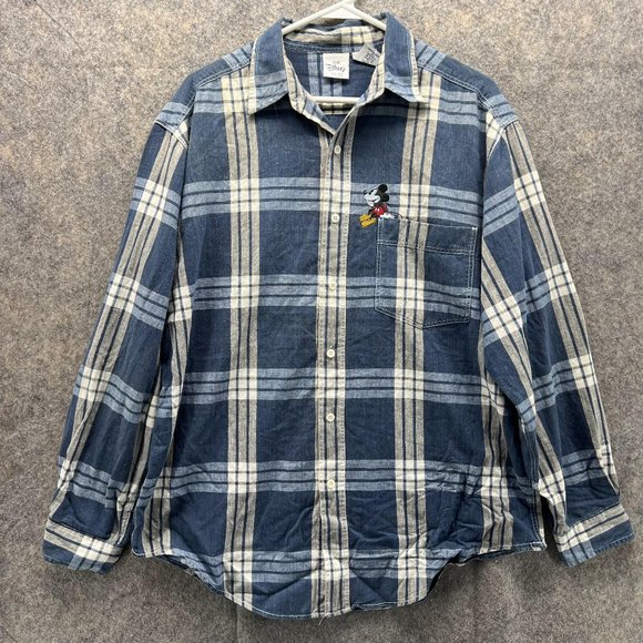 Disney | Shirts | Disney Shirt Men Medium Adult Blue Casual Button Down ...